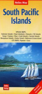 south pacific islands nelles map 1:13m (waterproof) (english, french and german edition)