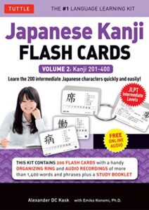 japanese kanji flash cards kit volume 2: kanji 201-400: jlpt intermediate level: learn 200 japanese characters with native speaker online audio, sample sentences & compound words