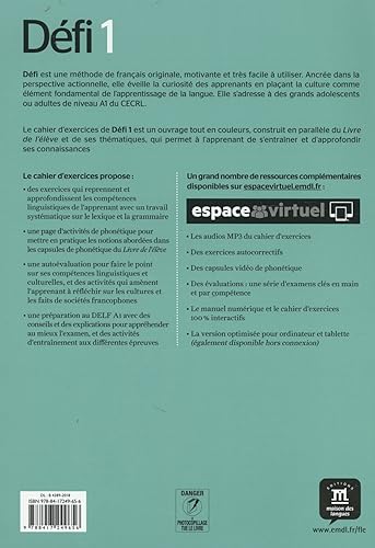 Défi 1 Cahier d´exercices: Défi 1 Cahier d´exercices (French Edition)