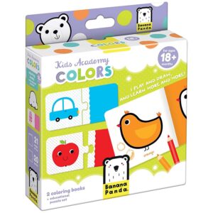 banana panda - kids academy colors - includes 2 coloring books and 10 educational puzzles for kids ages 18 months +