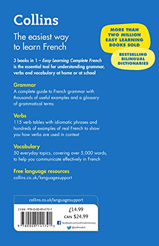 Easy Learning French Complete Grammar, Verbs And Vocabulary (3 Books In 1): Trusted Support For Learning (Collins Easy Learning)