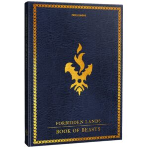 free league forbidden lands: book of beasts - hardcover expansion rpg book, free league publishing, a beastiary you can play, murderous monsters & lethal encounters, role playing game