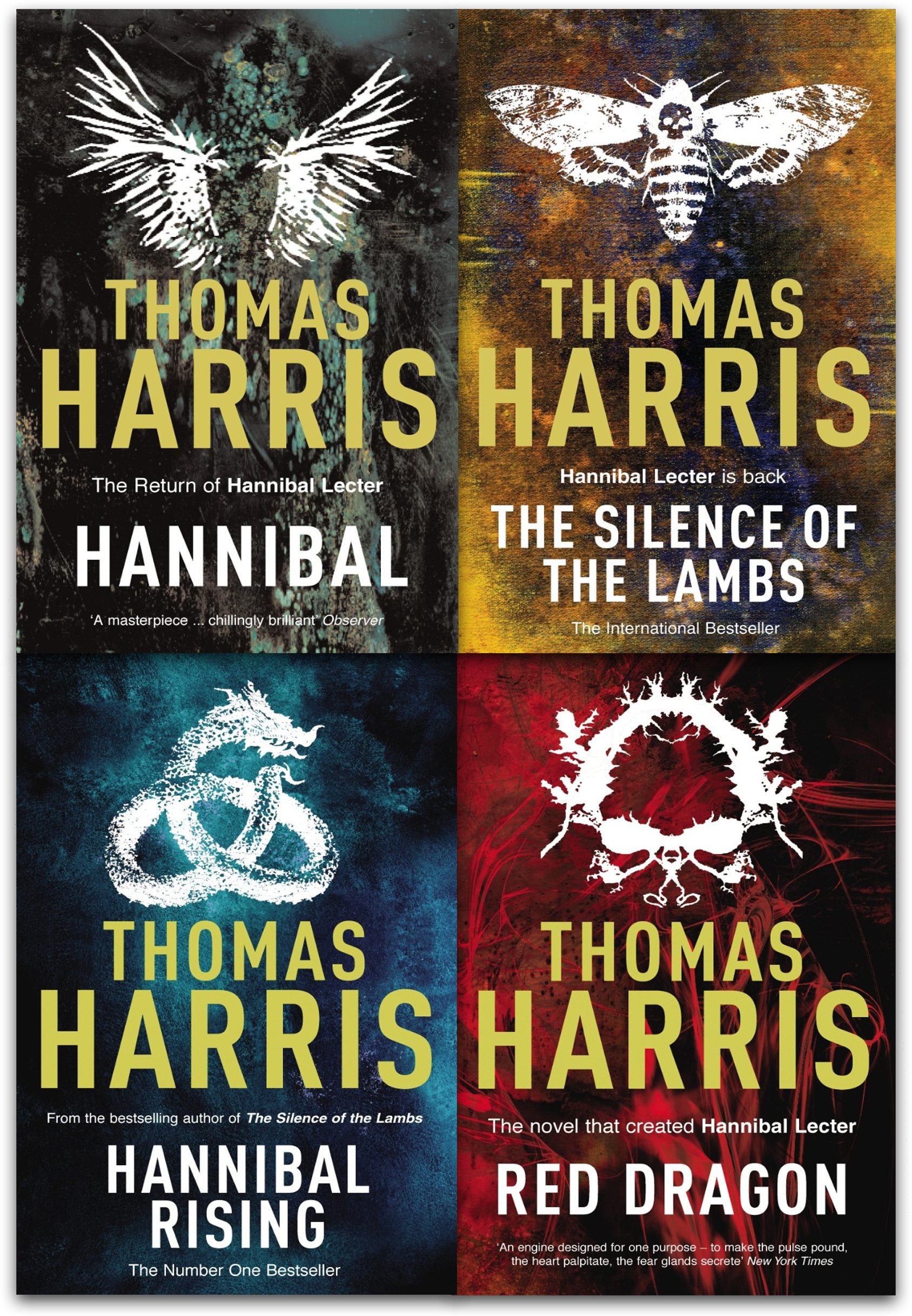 Hannibal Lecter Series Collection 4 Books Set by Thomas Harris (Red Dragon, Silence Of The Lambs, Hannibal, Hannibal Rising)