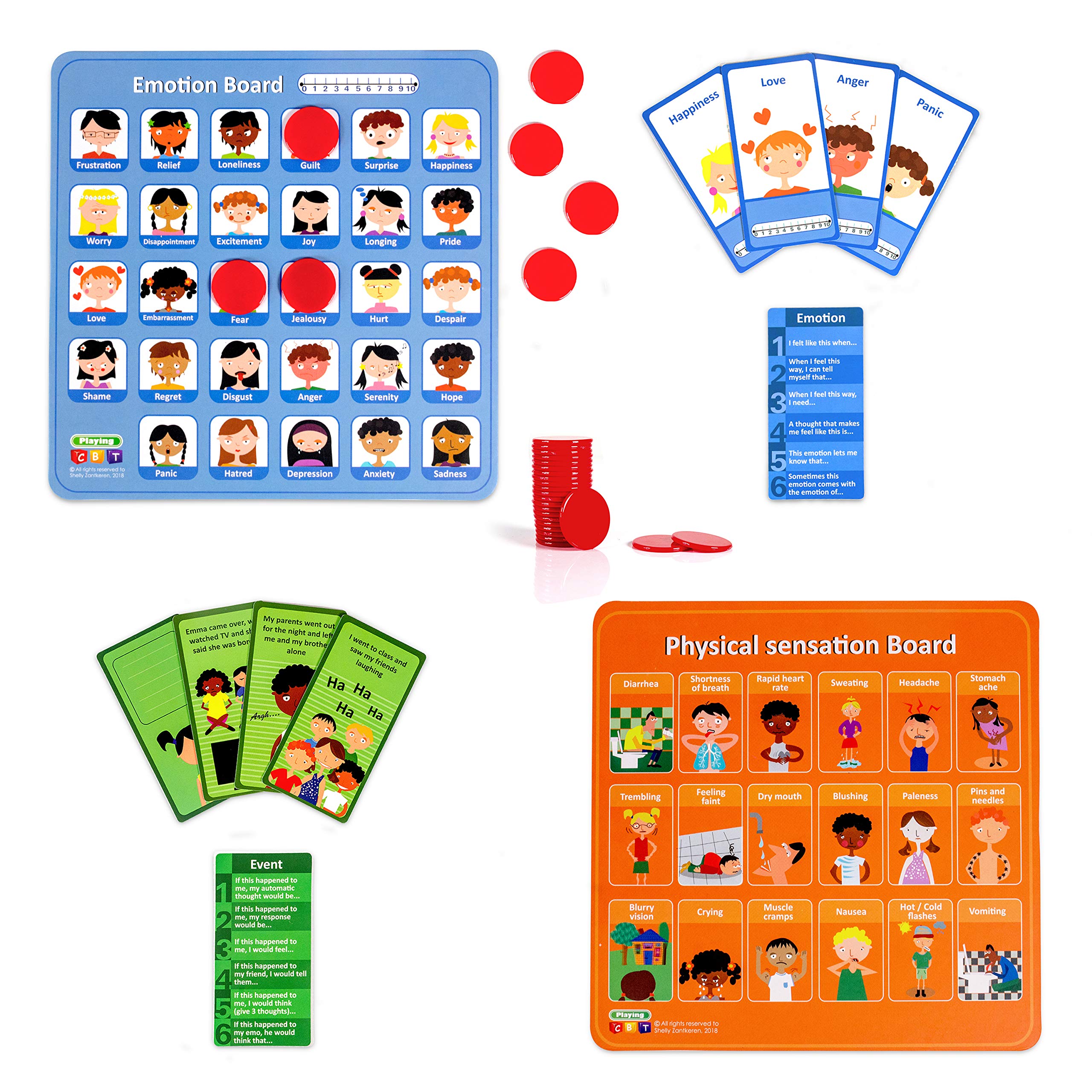 Playing CBT - Therapy Games for Kids Age 7-14 to Develop Awareness of Thoughts, Emotions & Behaviors, Improve Social Skills, Coping Skills and Enhance Self Control, 15-Games-in-1. Updated Version 2024