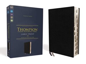 niv, thompson chain-reference bible, large print, european bonded leather, black, thumb indexed, red letter, comfort print