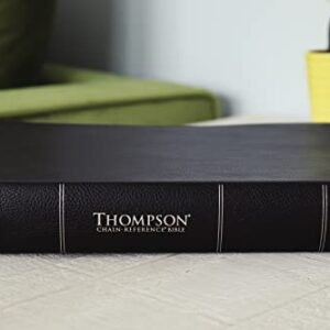 NIV, Thompson Chain-Reference Bible, Large Print, European Bonded Leather, Black, Thumb Indexed, Red Letter, Comfort Print