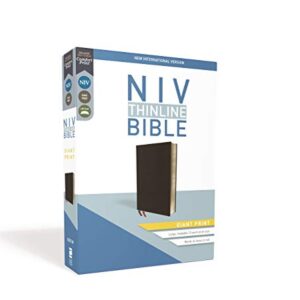 NIV, Thinline Bible, Giant Print, Bonded Leather, Black, Red Letter, Comfort Print