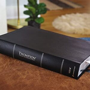 NIV, Thompson Chain-Reference Bible, Large Print, European Bonded Leather, Black, Thumb Indexed, Red Letter, Comfort Print