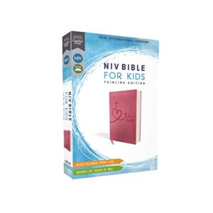 NIV, Bible for Kids, Leathersoft, Pink, Red Letter, Comfort Print: Thinline Edition