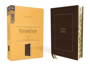 kjv, thompson chain-reference bible, large print, leathersoft, brown, red letter, thumb indexed, comfort print