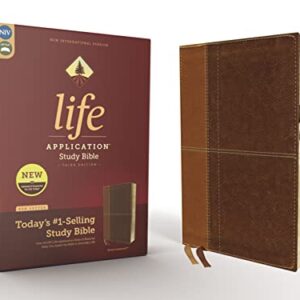 NIV, Life Application Study Bible, Third Edition, Leathersoft, Brown, Red Letter, Thumb Indexed