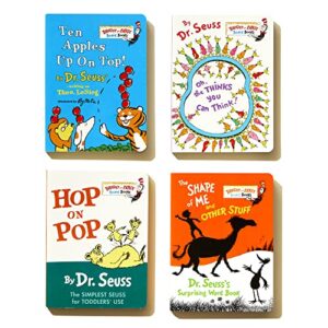 The Little Blue Boxed Set of 4 Bright and Early Board Books: Hop on Pop; Oh, the Thinks You Can Think!; Ten Apples Up On Top!; The Shape of Me and Other Stuff (Bright & Early Board Books)