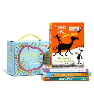 The Little Blue Boxed Set of 4 Bright and Early Board Books: Hop on Pop; Oh, the Thinks You Can Think!; Ten Apples Up On Top!; The Shape of Me and Other Stuff (Bright & Early Board Books)