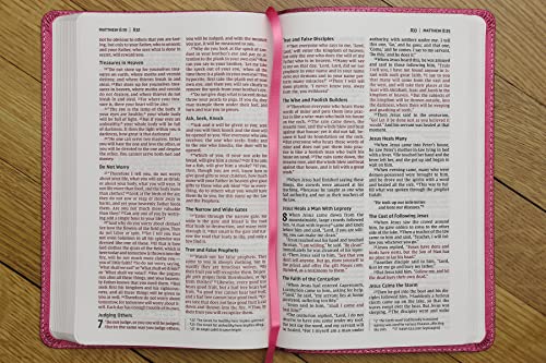 NIV, Bible for Kids, Leathersoft, Pink, Red Letter, Comfort Print: Thinline Edition