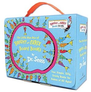 the little blue boxed set of 4 bright and early board books: hop on pop; oh, the thinks you can think!; ten apples up on top!; the shape of me and other stuff (bright & early board books)