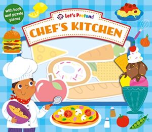 let's pretend chef's kitchen: with book and puzzle pieces