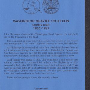 Washington Quarter Folder 1965-1987 (Official Whitman Coin Folder)