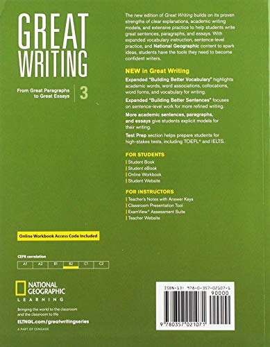 Great Writing 3: Student Book with Online Workbook