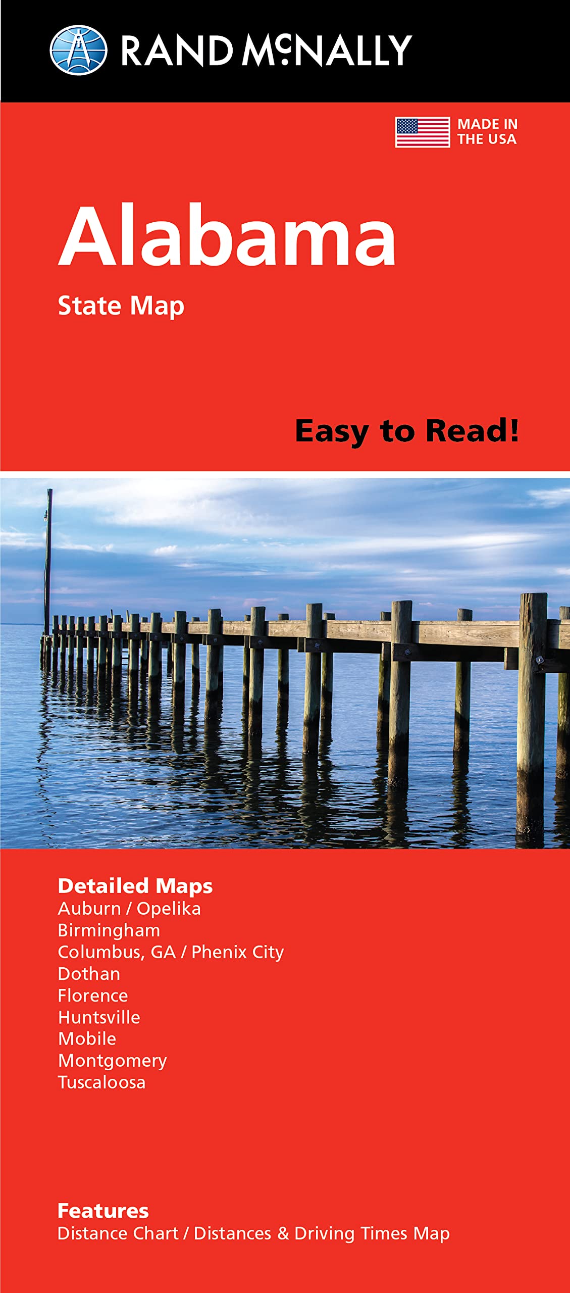 Rand McNally Easy To Read Folded Map: Alabama State Map