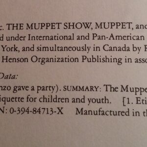 Muppet Manners: Or, the Night Gonzo Gave a Party : Starring Jim Henson's Muppets