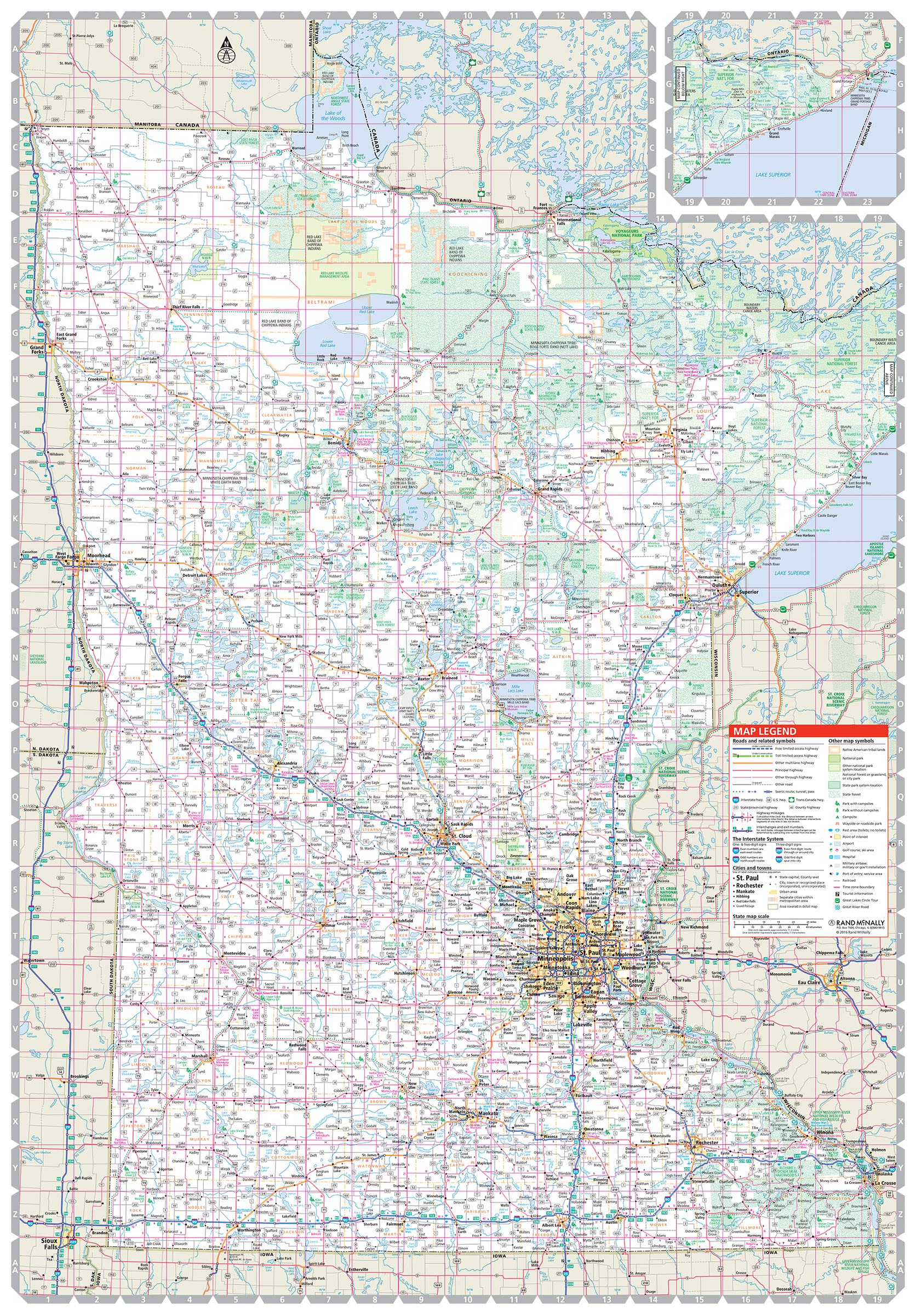 Rand McNally Easy to Read: Minnesota State Map