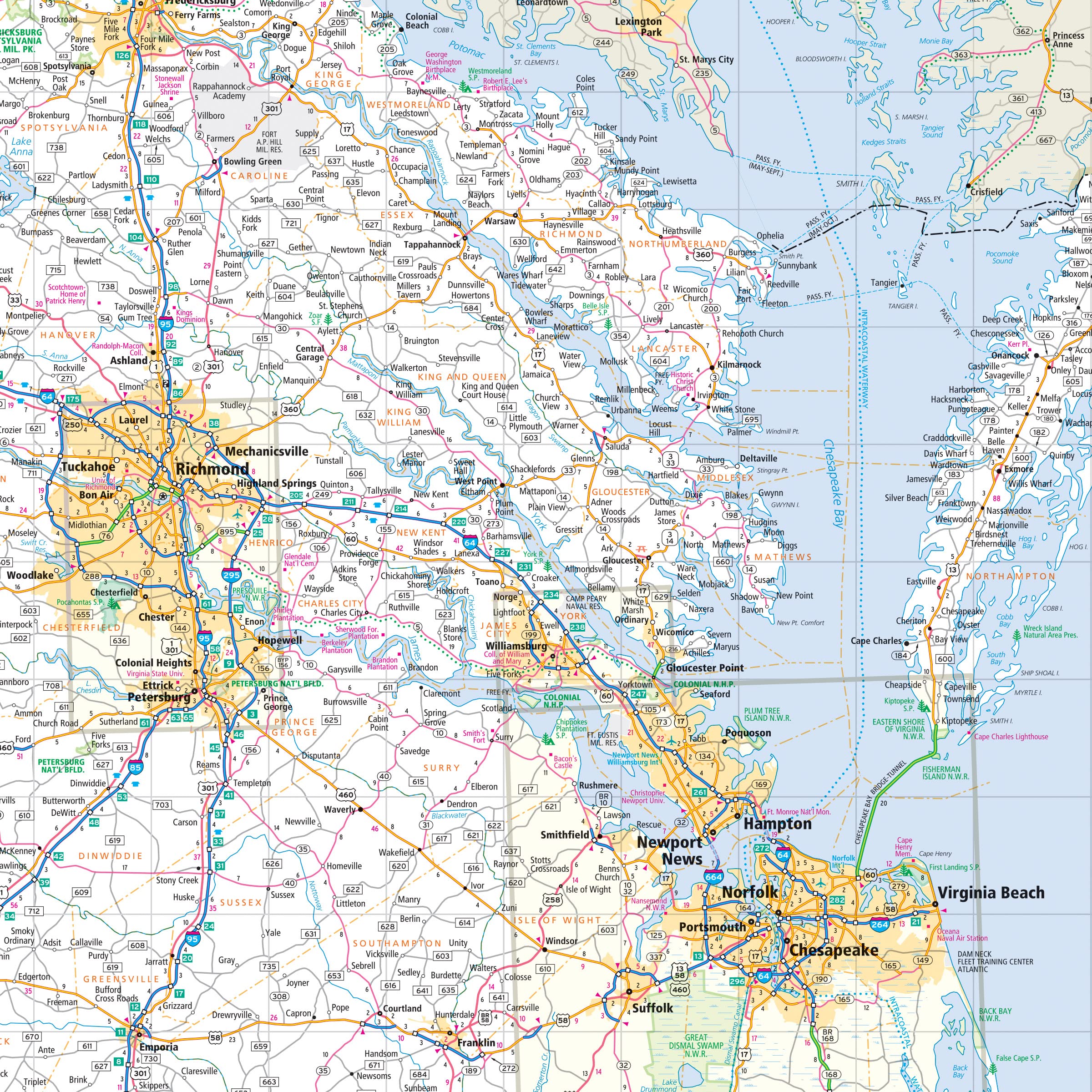 Rand McNally Easy to Fold: Virginia State Laminated Map