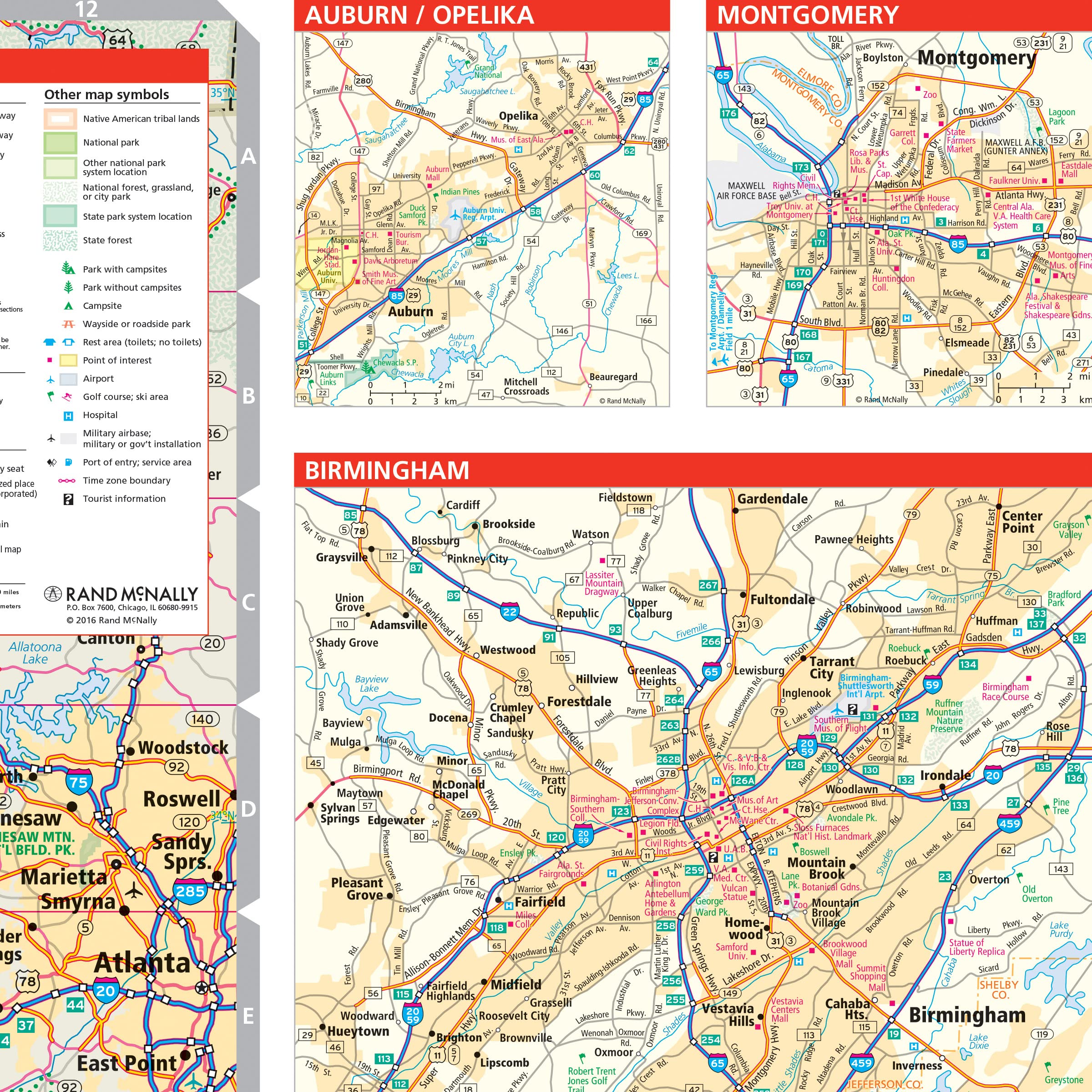 Rand McNally Easy To Read Folded Map: Alabama State Map