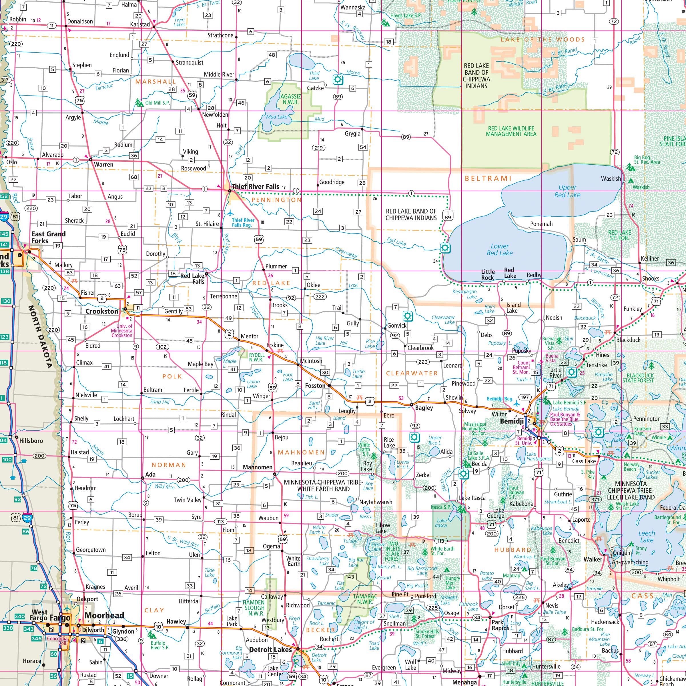 Rand McNally Easy to Read: Minnesota State Map