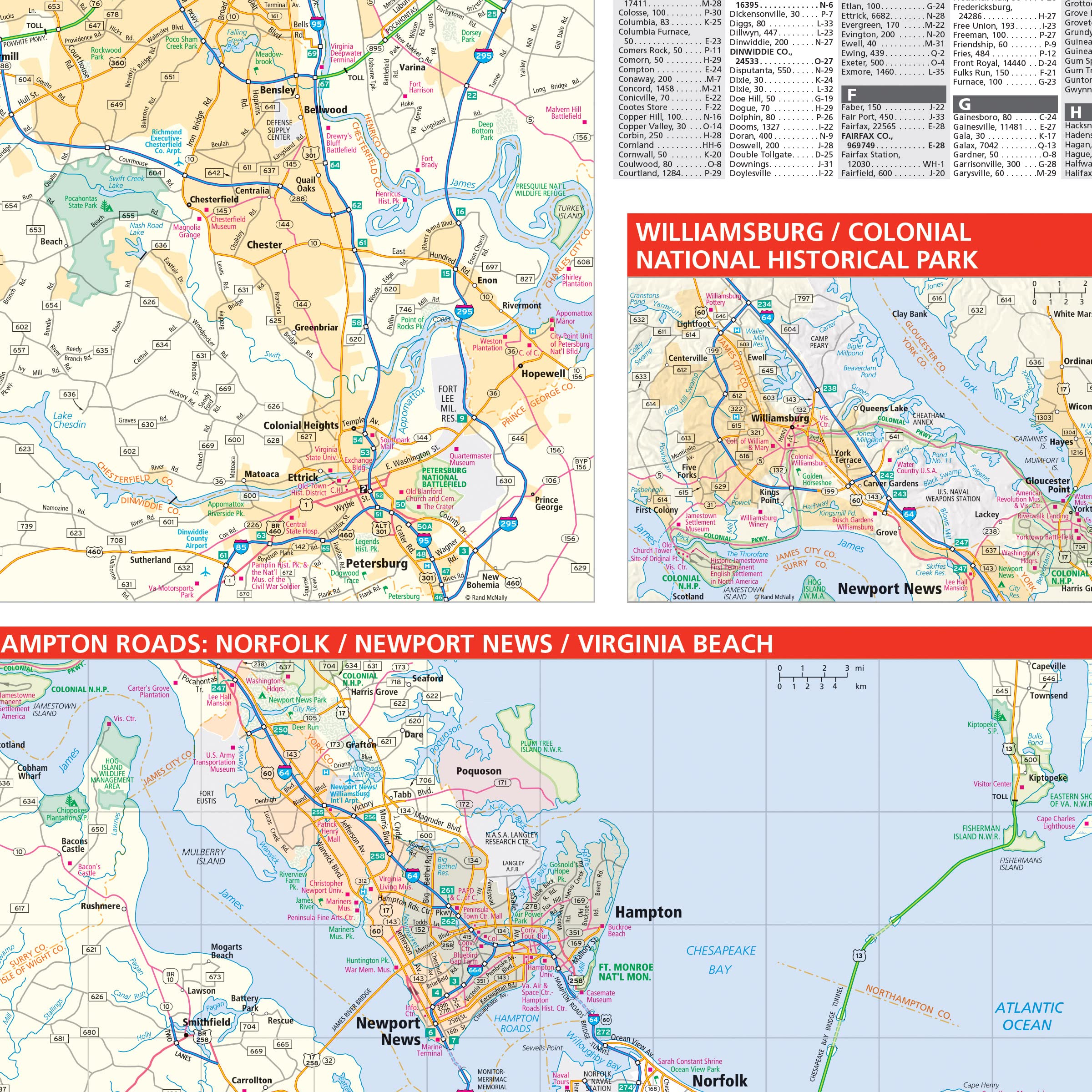 Rand McNally Easy to Fold: Virginia State Laminated Map