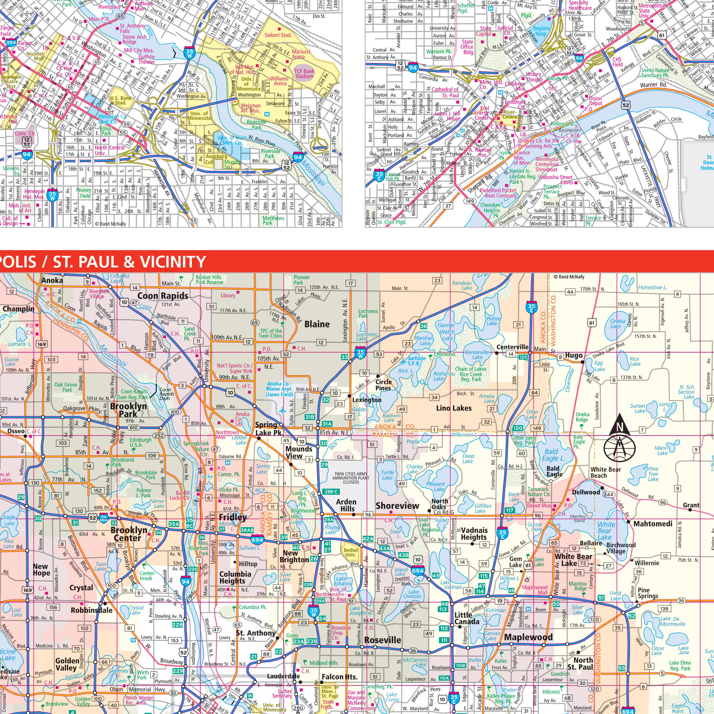 Rand McNally Easy to Read: Minnesota State Map