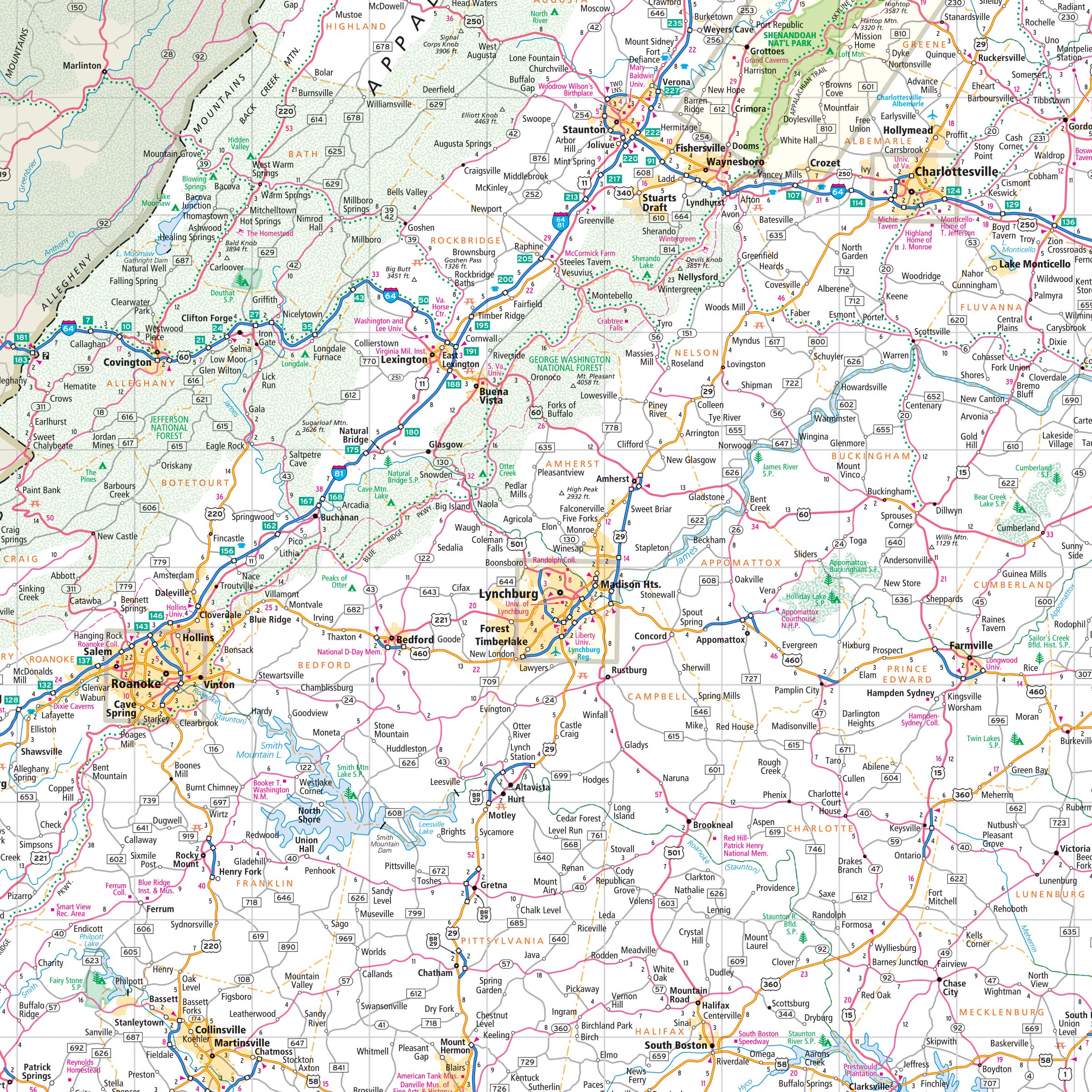 Rand McNally Easy to Fold: Virginia State Laminated Map