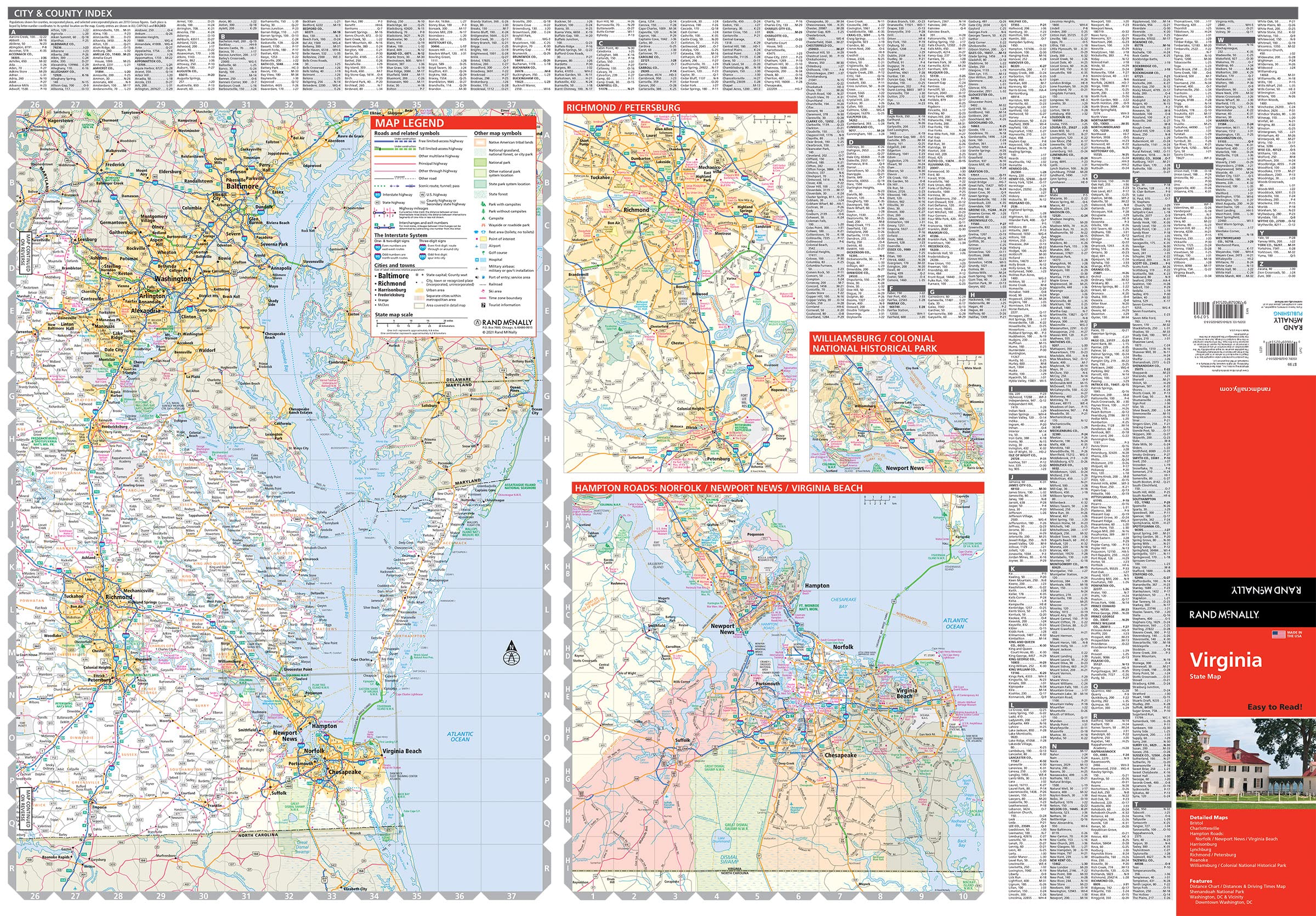 Rand McNally Easy to Fold: Virginia State Laminated Map