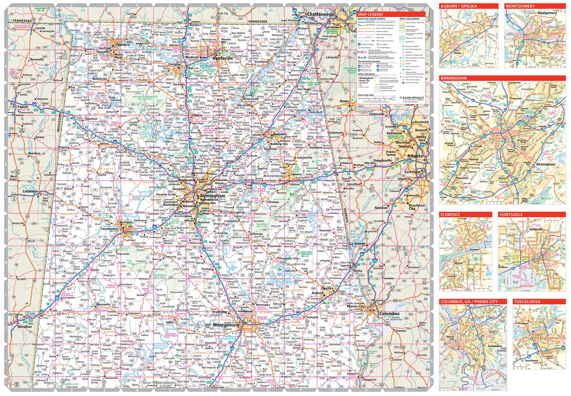 Rand McNally Easy To Read Folded Map: Alabama State Map