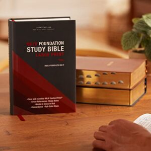 NKJV, Foundation Study Bible, Large Print, Leathersoft, Blue, Red Letter, Thumb Indexed, Comfort Print: Holy Bible, New King James Version