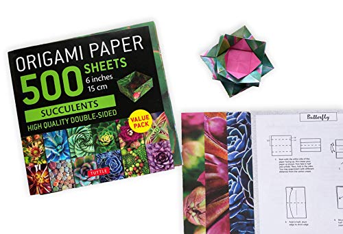 Origami Paper 500 sheets Succulents 6" (15 cm): Tuttle Origami Paper: Double-Sided Origami Sheets with 12 Different Photographs (Instructions for 6 Projects Included)