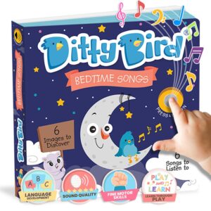 ditty bird musical books for toddlers | bedtime sound book | twinkle twinkle little star nursery rhyme toys | interactive toddler books for 1 year old to 3 year olds | sturdy sing along talking book