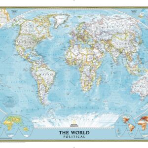 National Geographic World Wall Map - Classic - Laminated (43.5 x 30.5 in) (National Geographic Reference Map)