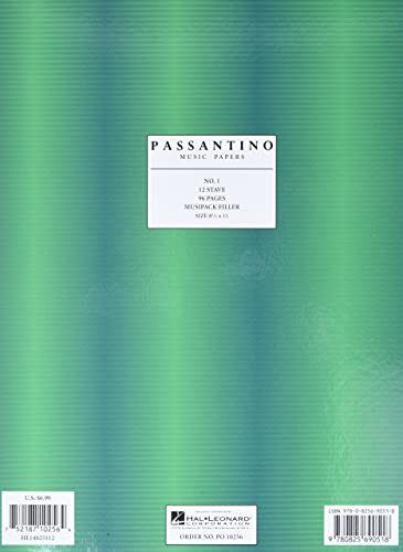 Musipack 3 Ring Filler No. 1: 12-stave: Passantino Manuscript Paper (Passantino Manuscript Papers)