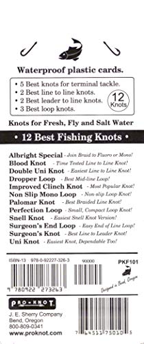 Pro-Knot Fishing Knots - Waterproof Knot Cards With 12 Best Fishing Knots | Easy To Follow Knot Tying Instructions | Fisherman Gift Idea