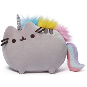 gund pusheen pusheenicorn, premium plush unicorn cat stuffed animal, rainbow, 13