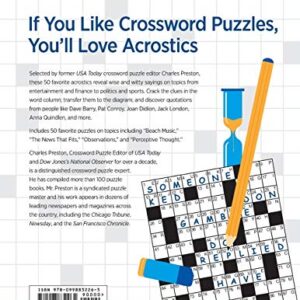 Quote Acrostic Favorites: Features 50 Rewarding Puzzles (Puzzle Books for Fun)