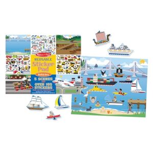 melissa & doug reusable sticker pad: vehicles - 165+ reusable stickers - fsc certified