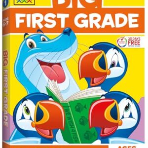 School Zone Big First Grade Workbook: 320 Pages, Ages 6 to 7, 1st Grade, Reading Comprehension, Phonics, Spelling, Vocabulary, Basic Math, Time, Money, Fractions, and More