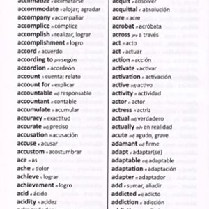 Spanish edition Word To Word Bilingual Dictionary