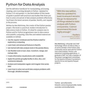 Python for Data Analysis: Data Wrangling with pandas, NumPy, and Jupyter