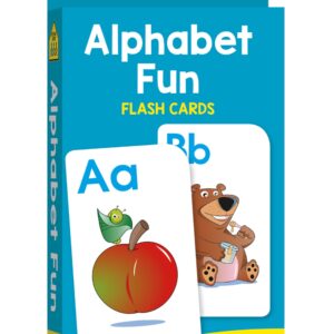 School Zone - Alphabet Fun Flash Cards - Ages 4 to 6, Preschool to Kindergarten, ABCs, Uppercase and Lowercase Letters, Spelling, and More