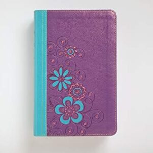 Tyndale NLT Girls Life Application Study Bible, TuTone (LeatherLike, Purple/Teal), NLT Bible with Over 800 Notes and Features, Foundations for Your Faith Sections