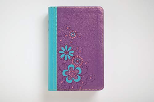 Tyndale NLT Girls Life Application Study Bible, TuTone (LeatherLike, Purple/Teal), NLT Bible with Over 800 Notes and Features, Foundations for Your Faith Sections