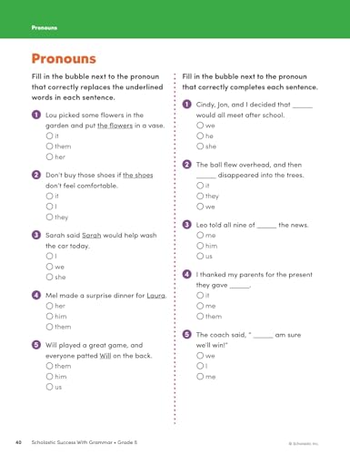 Scholastic Success with Grammar Grade 5 Workbook