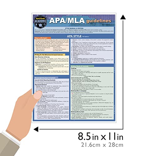 APA/MLA Guidelines - 7th/9th Editions Style Reference for Writing: a QuickStudy Laminated Guide (QuickStudy Academic)